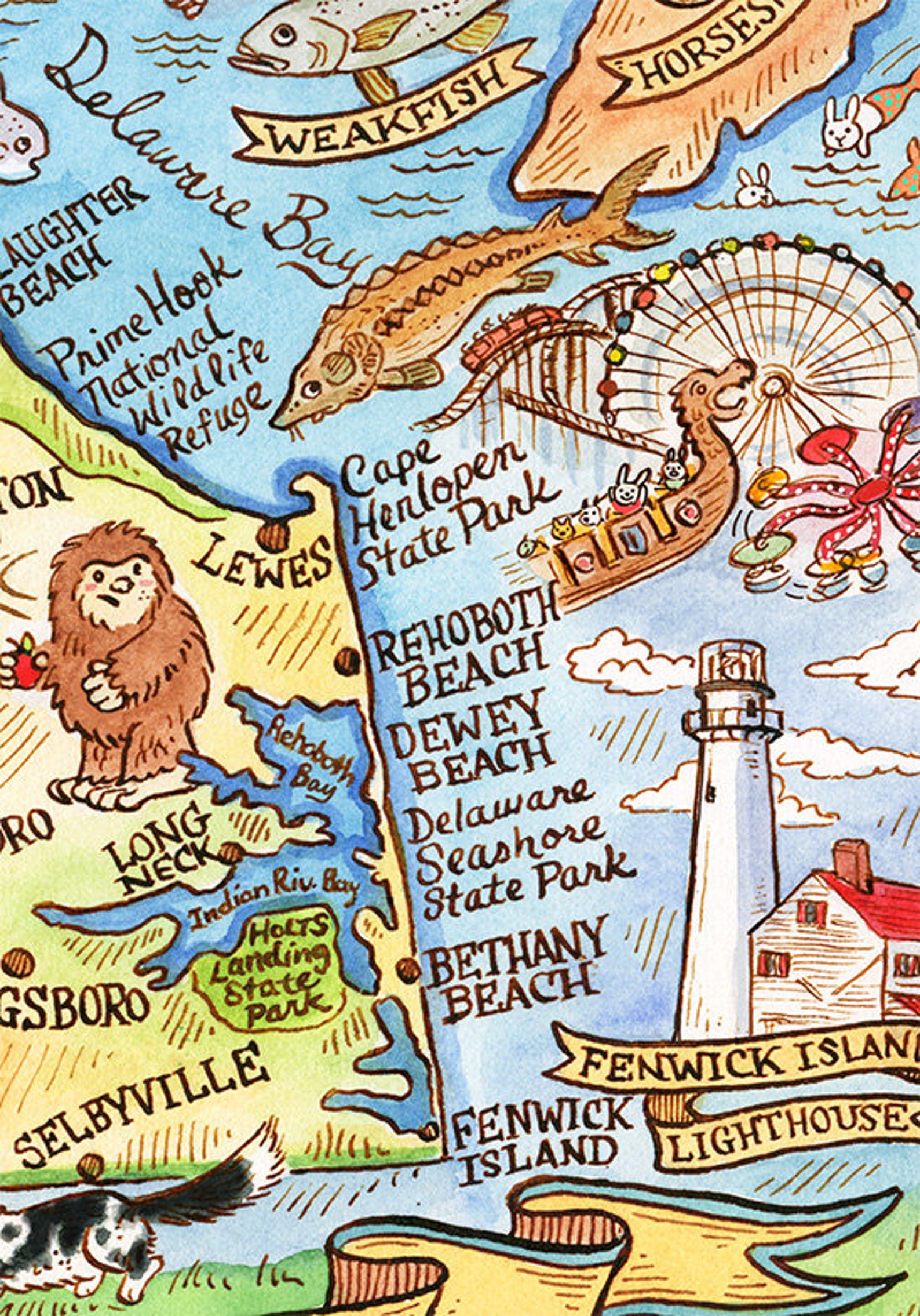 Delaware State Map Art Print 8 X 10 - Etsy