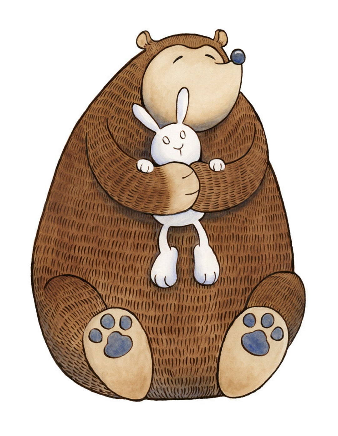 Bear Hug Bunny Art Print - Etsy