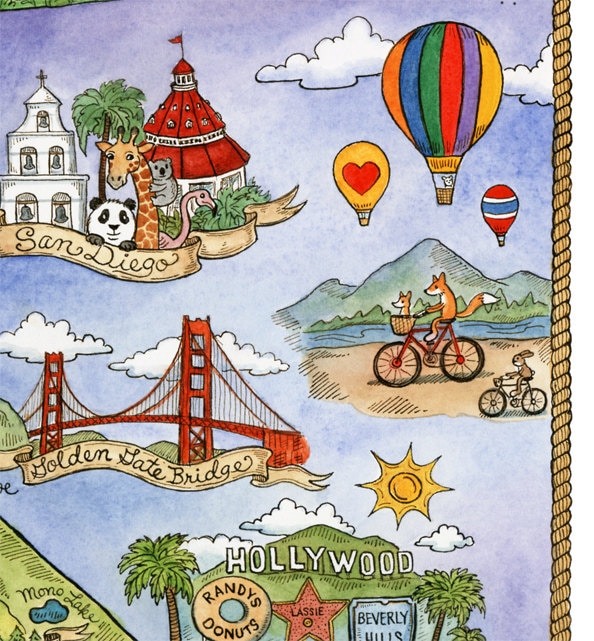 California Map Art Print 8" X 10" - Etsy