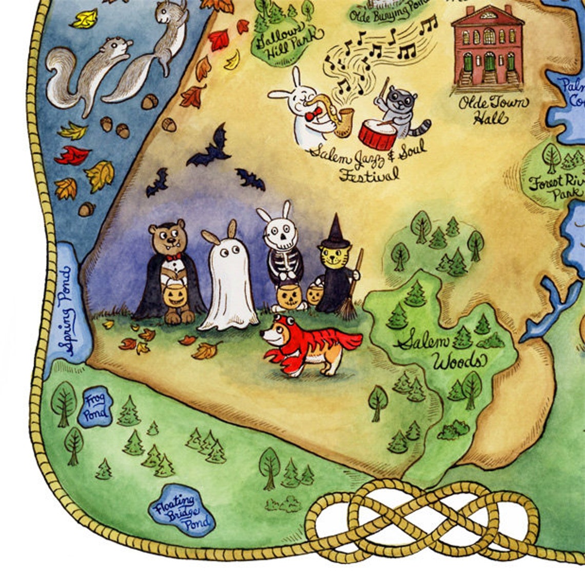 Map of Salem Massachusetts Art Print 11" X 14" - Etsy