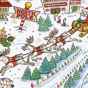 Christmas North Pole Map Art Print 8"x10" - Etsy