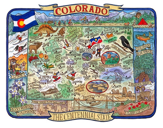 Colorado State Map Art Print 11x 14 - Etsy