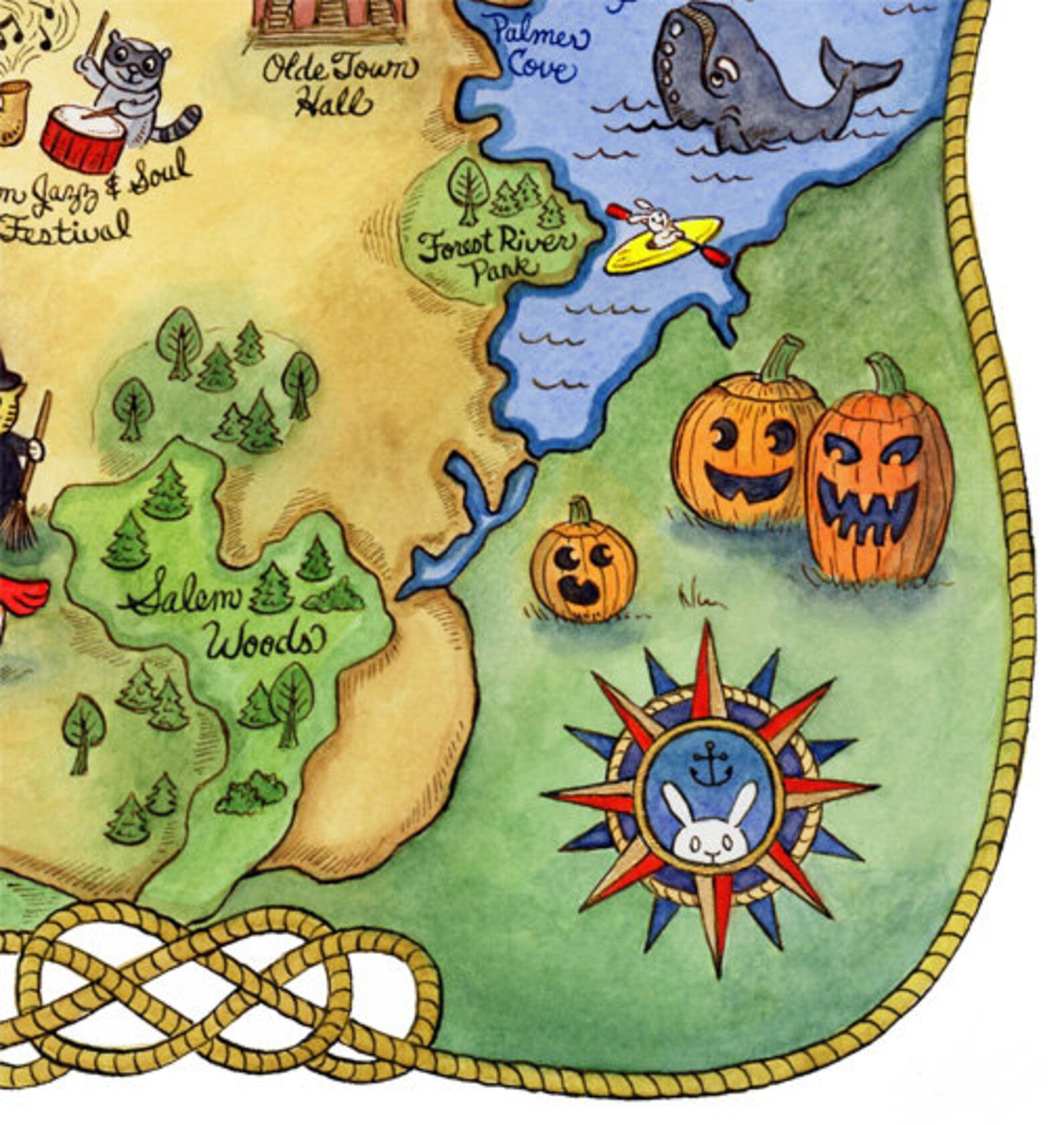 Map of Salem Massachusetts Art Print 11" X 14" - Etsy