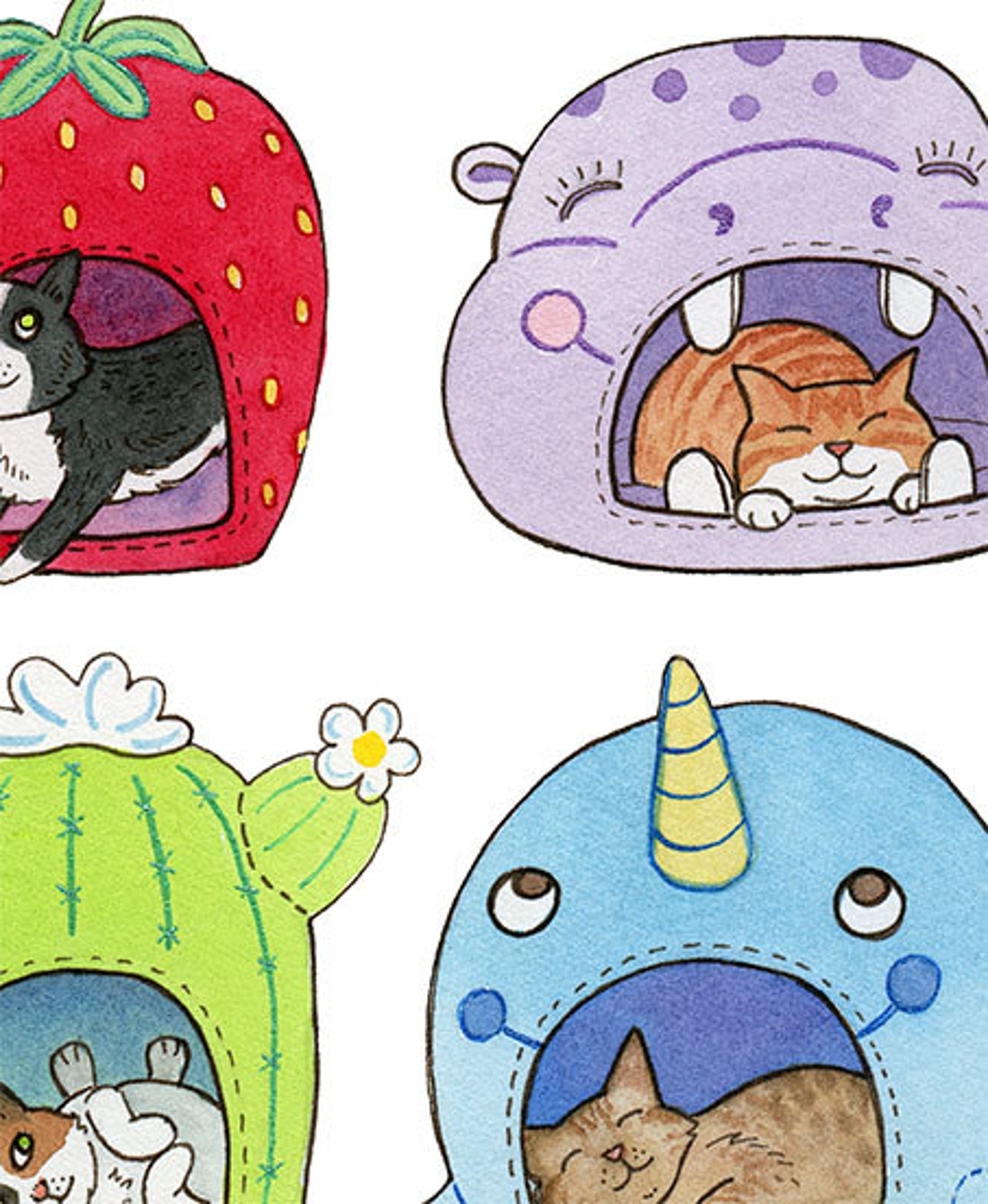 Cat Beds Art Print Cat Nappers - Etsy
