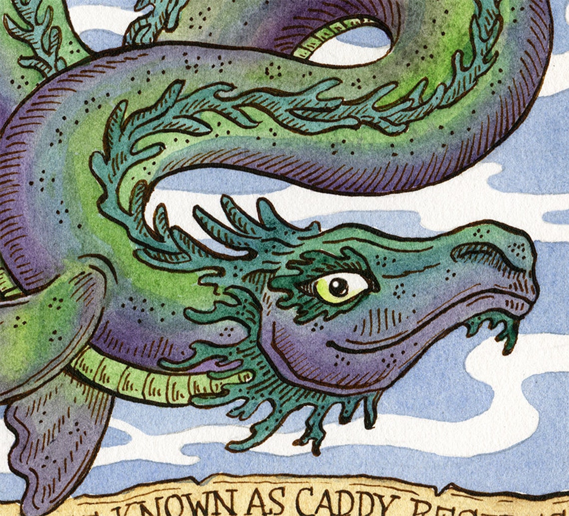 Caddy Sea Monster Cryptozoology Art Print | Etsy