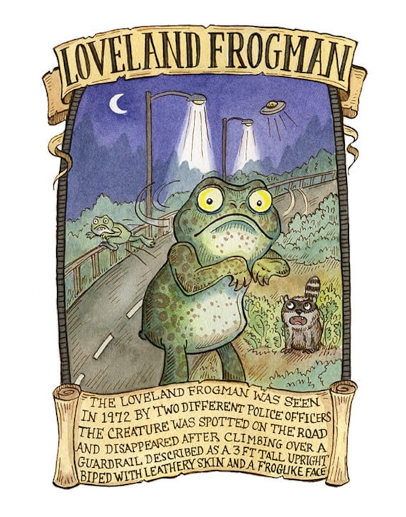 Loveland Frogman Cryptozoology Art Print - Etsy