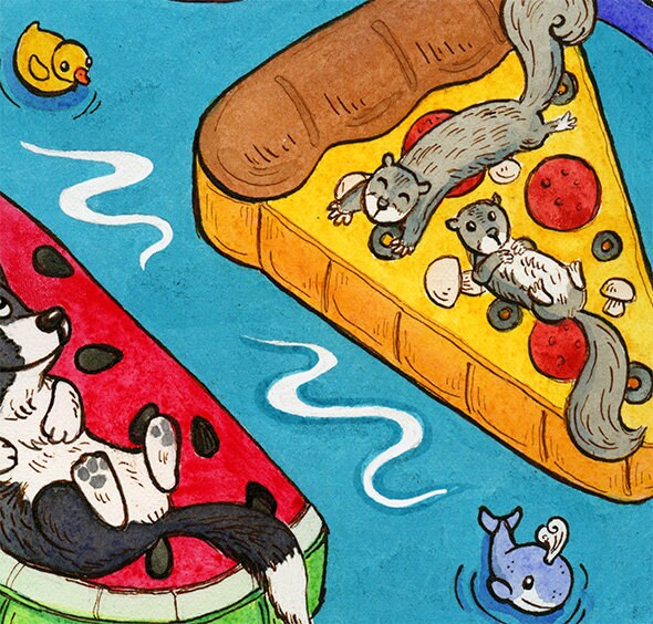 Pool Party Art Print | Etsy