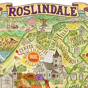 Roslindale Boston Neighborhood Map Art Print 16" X 20" - Etsy