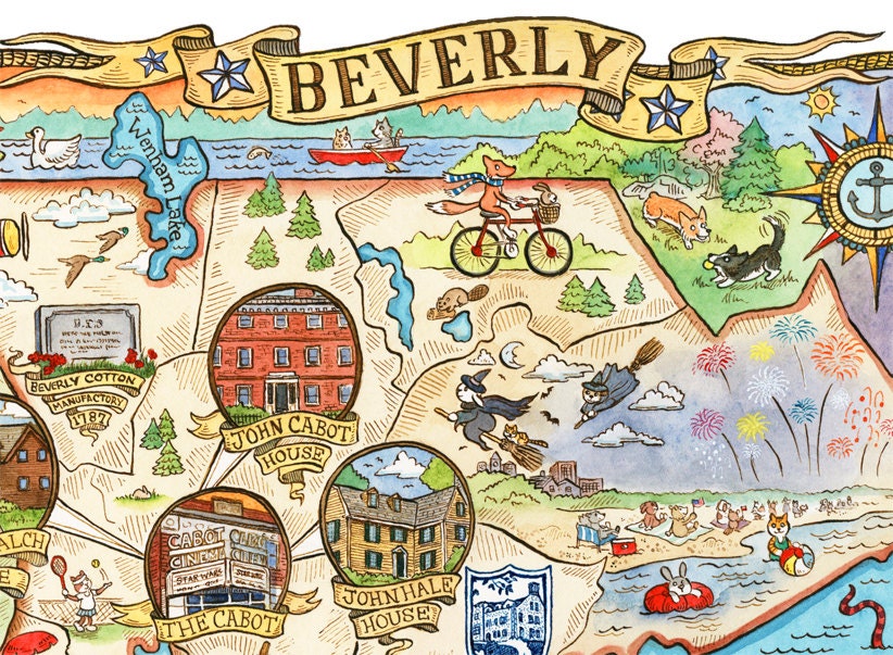 Beverly Massachusetts Map 8x10 Art Print - Etsy