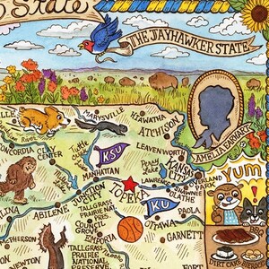 Kansas State Map 16"x20" Art Print - Etsy