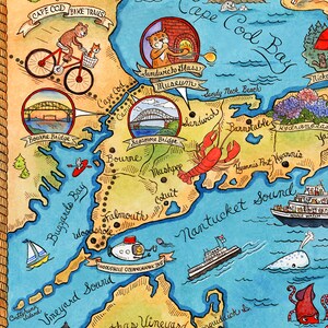 Map of Cape Cod Art Print 8" X10" - Etsy