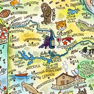 Missouri State Map Art Print 11" X 14" - Etsy