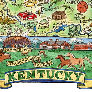Kentucky State Map 16"x20" Art Print - Etsy