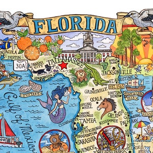 Florida State Map 11"x 14" Art Print - Etsy