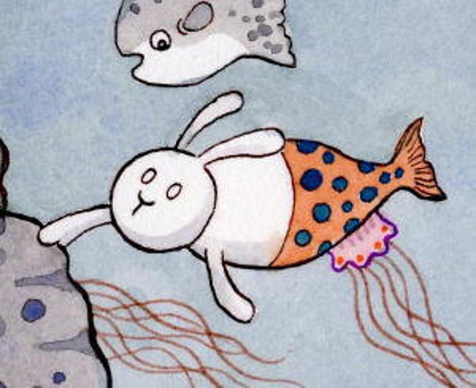 Mola Mola Merbunny Art Print Along for the Ride Large 11" X 14" - Etsy