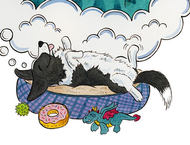 Corgi Dreams Dragon Art Print | Etsy