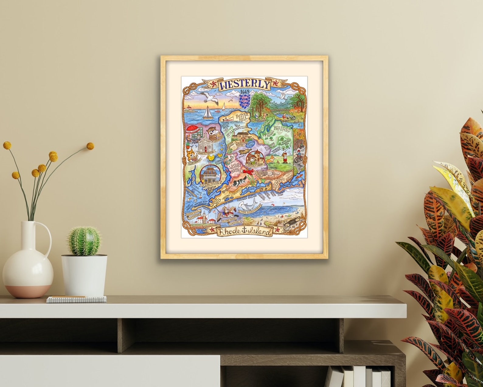 Westerly Rhode Island Map Art Print 8x 10 - Etsy