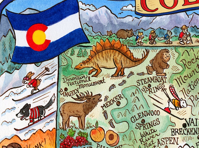 Colorado State Map Art Print 11"x 14" - Etsy