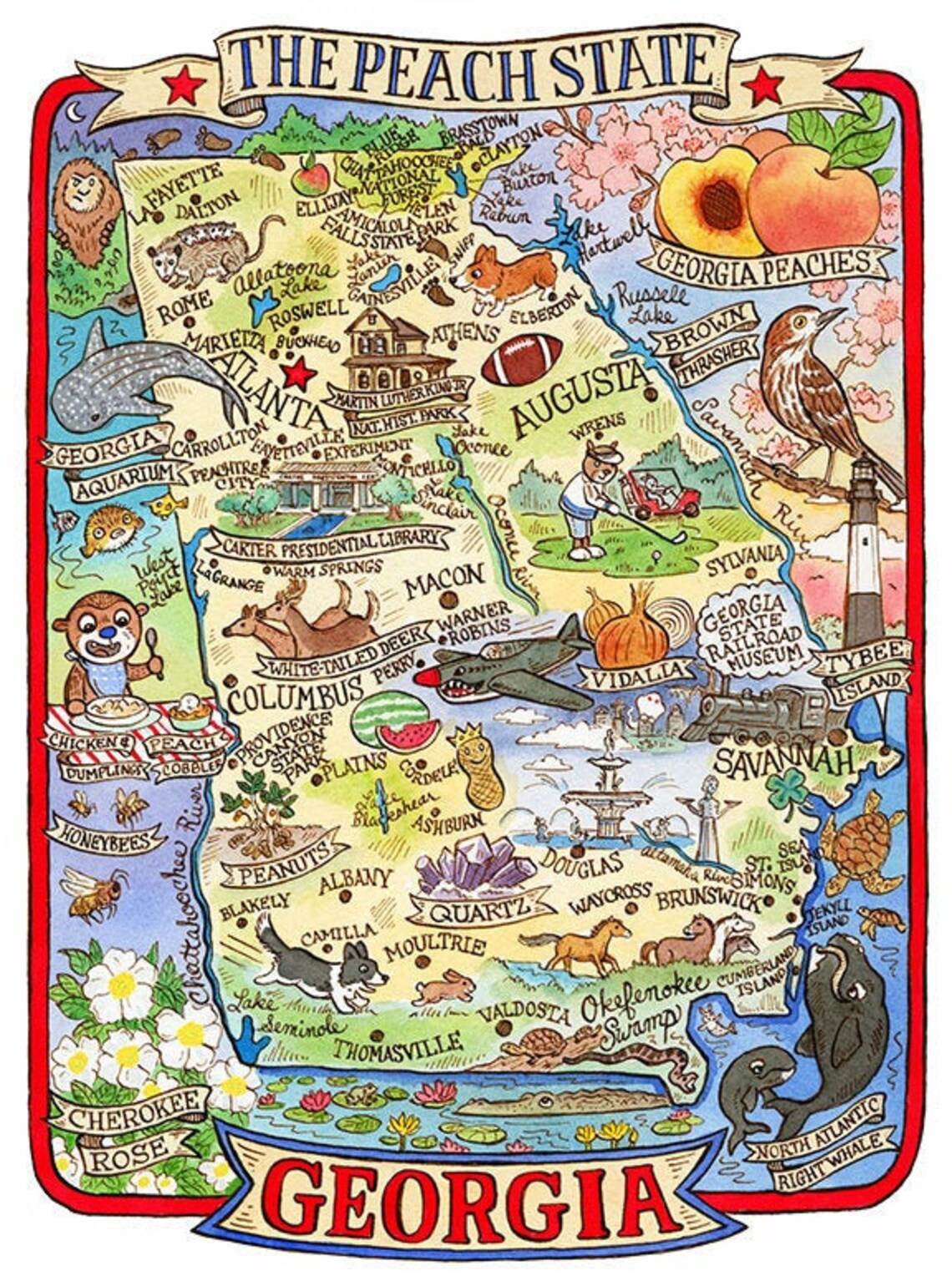 Georgia Map Art Print 16"x 20" - Etsy