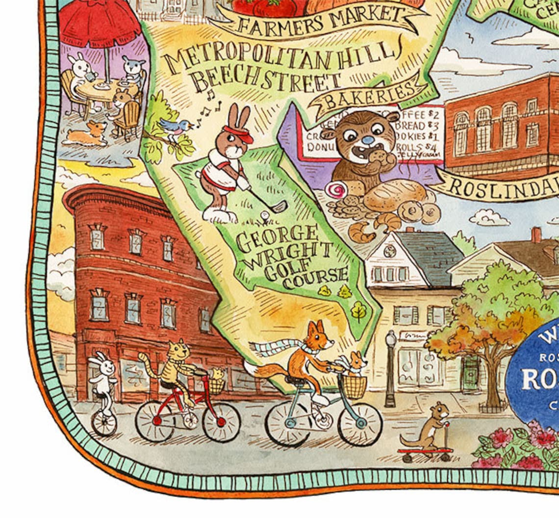 Roslindale Boston Massachusetts Neighborhood Map Art Print | Etsy