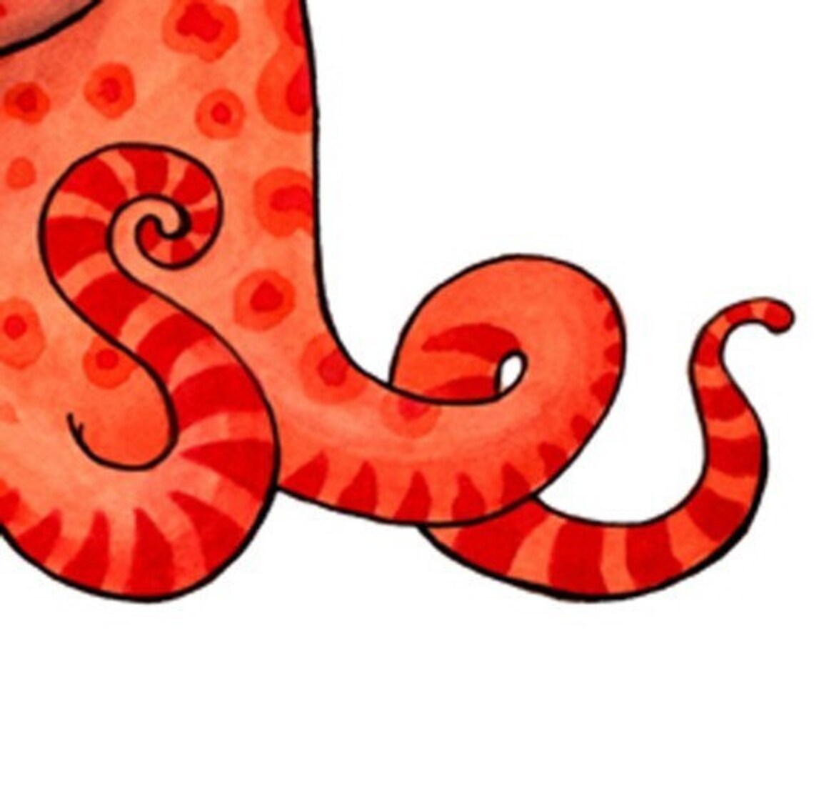 Pickle Monster Art Print-kid Boy Orange Tentacles - Etsy