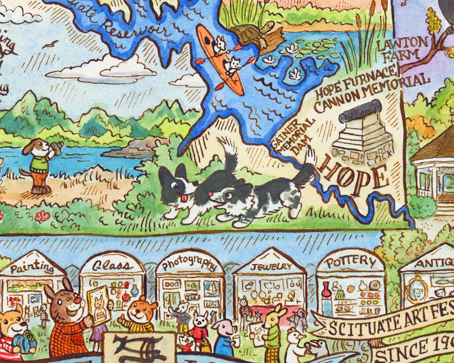 Scituate Rhode Island Map Art Print 11 X 14 - Etsy