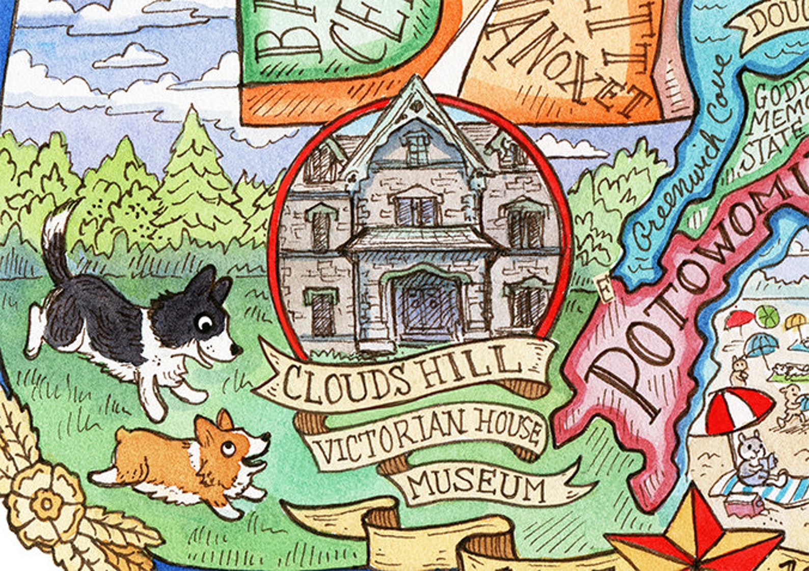 Warwick RI Map Art Print 16 X 20 | Etsy