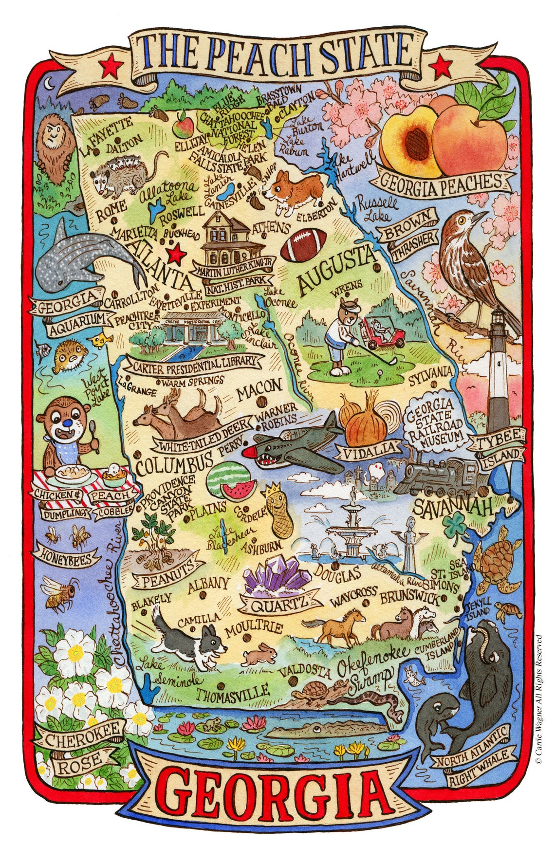 Georgia Map Art Print 16"x 20" - Etsy