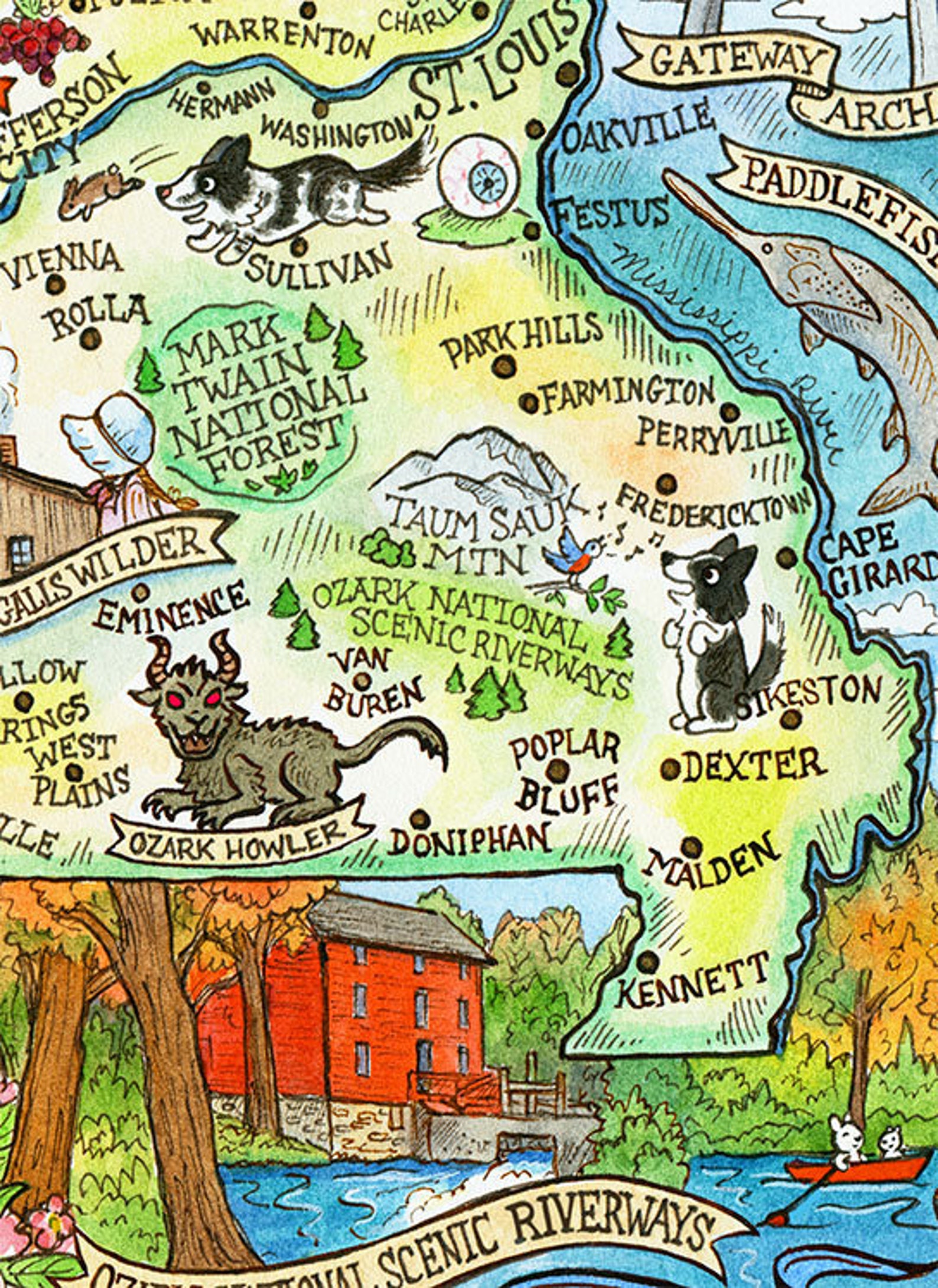 Missouri State Map Art Print 11 X 14 - Etsy