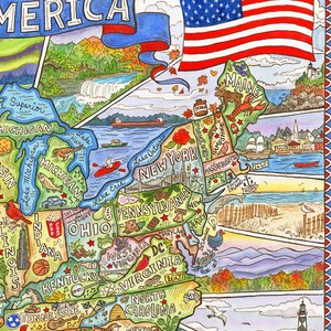 USA United States Map 8"x10" Art Print - Etsy