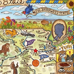 Kansas State Map Art Print 11"x 14" - Etsy
