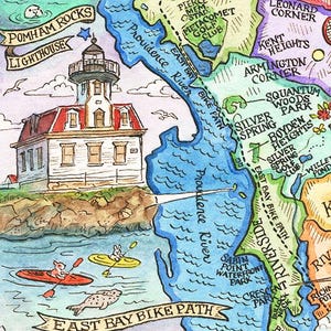 East Providence RI Neighborhood Map Art Print 16" X 20" - Etsy