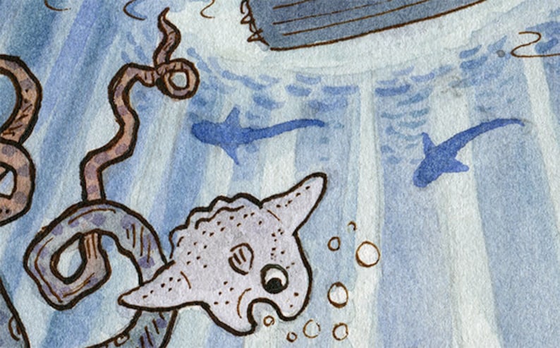 Lusca Sea Monster Cryptozoology Art Print | Etsy