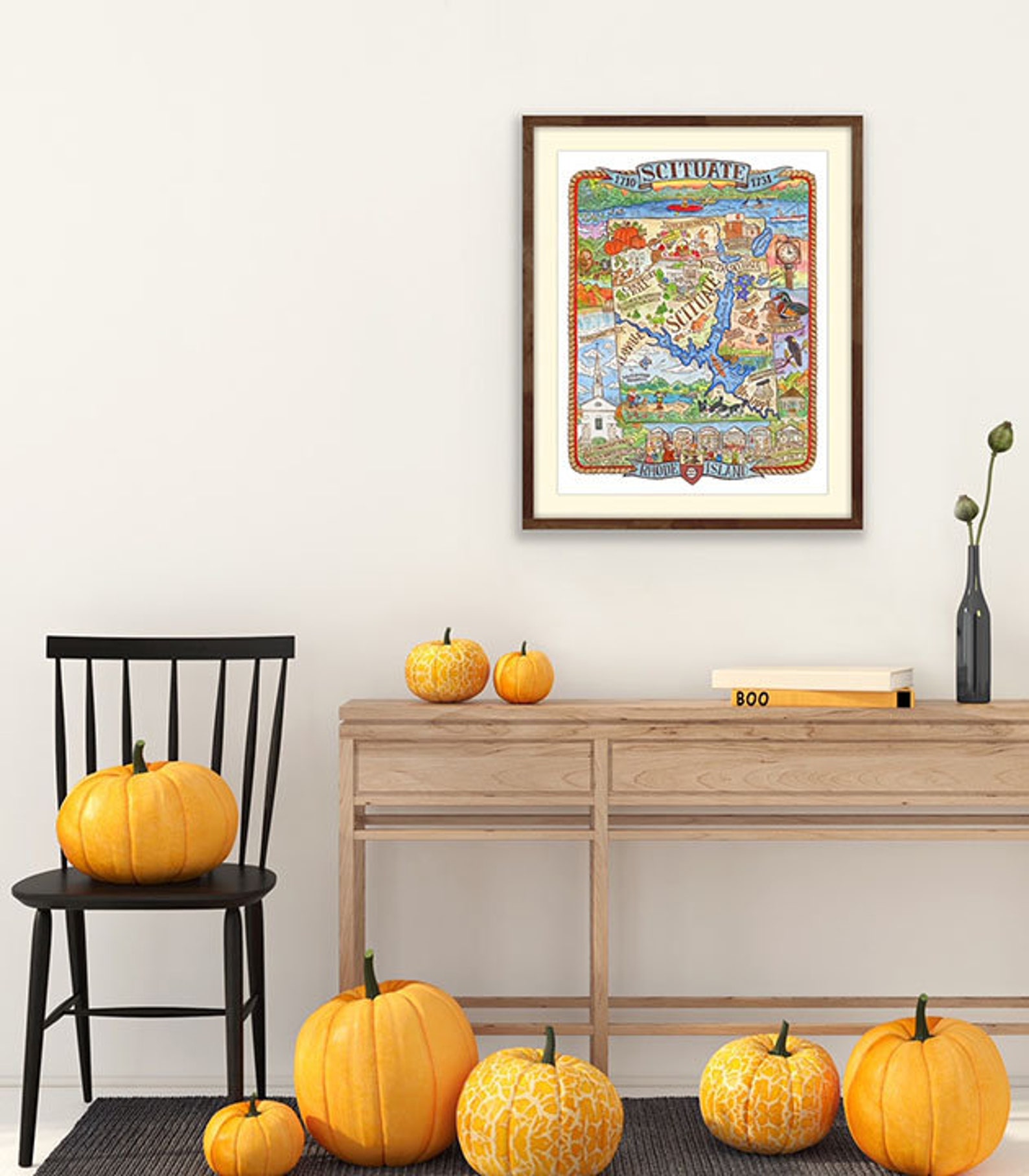 Scituate Rhode Island Map Art Print 16" X 20" - Etsy