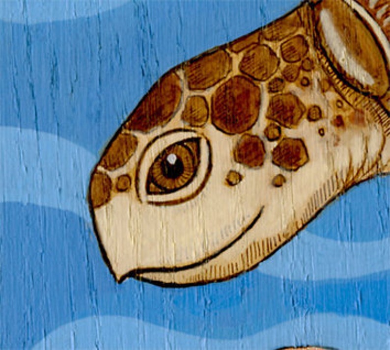 The Hitchhiker Sea Turtle Merbunny Art Print | Etsy