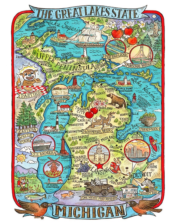 Michigan State Map Printable Michigan State Map