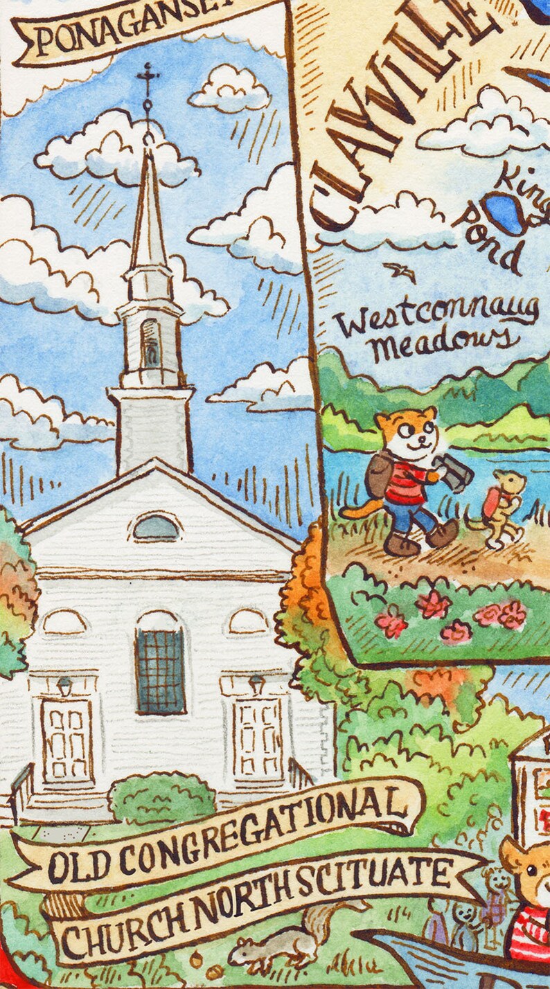 Scituate Rhode Island Map Art Print 11 X 14 - Etsy