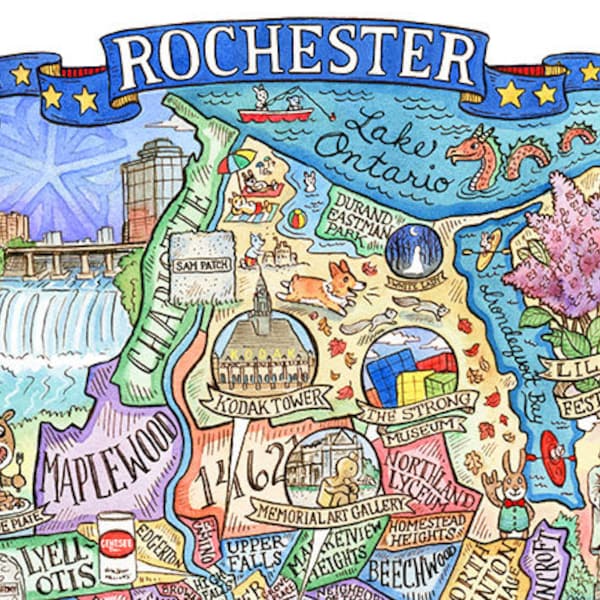 Rochester Map - Etsy