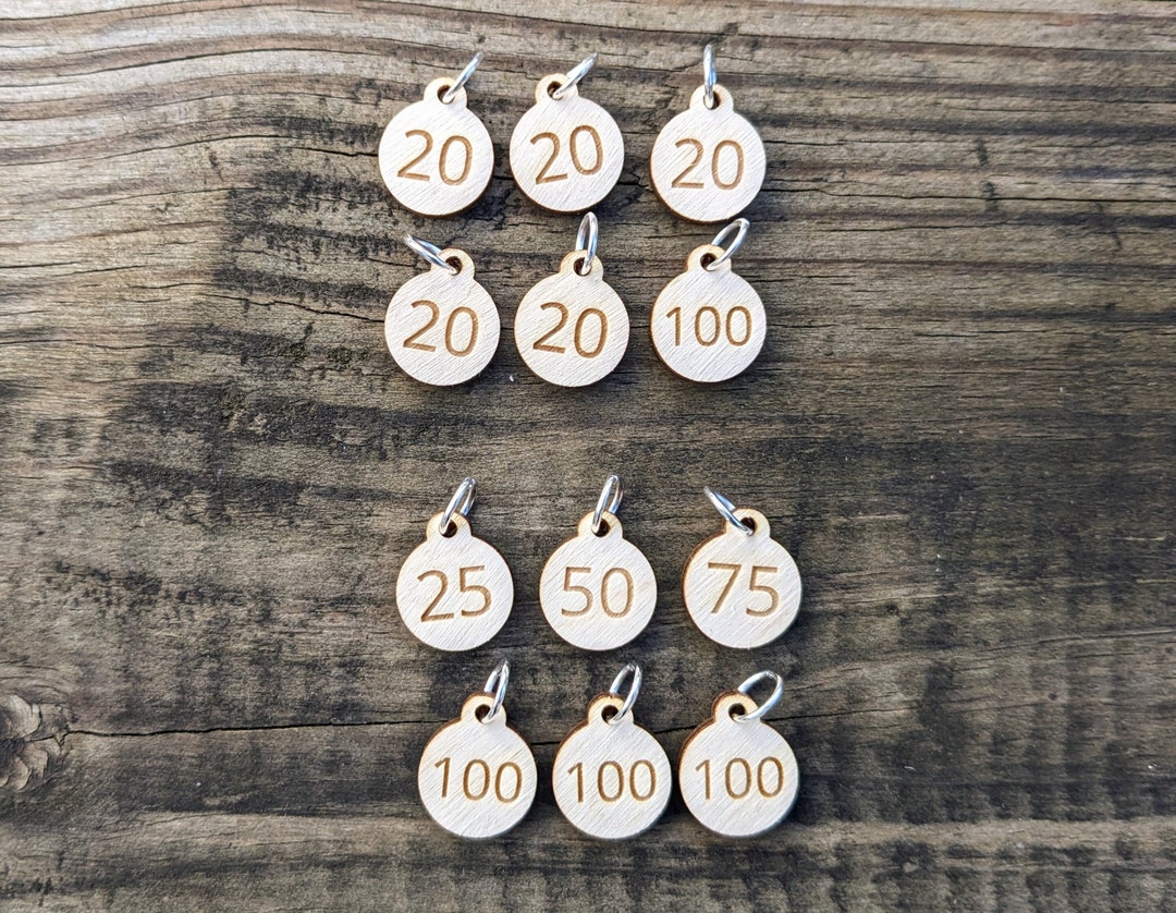 Knitting Stitch or Row Counter Markers - Set of 6 Markers for Knitting ...