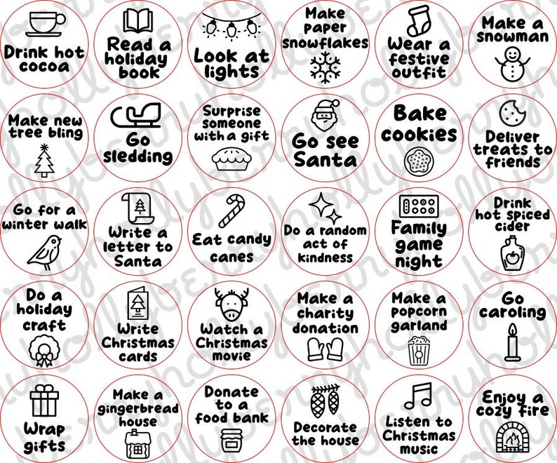 Christmas Activities 30 Tokens Digital Download, SVG and Other File ...