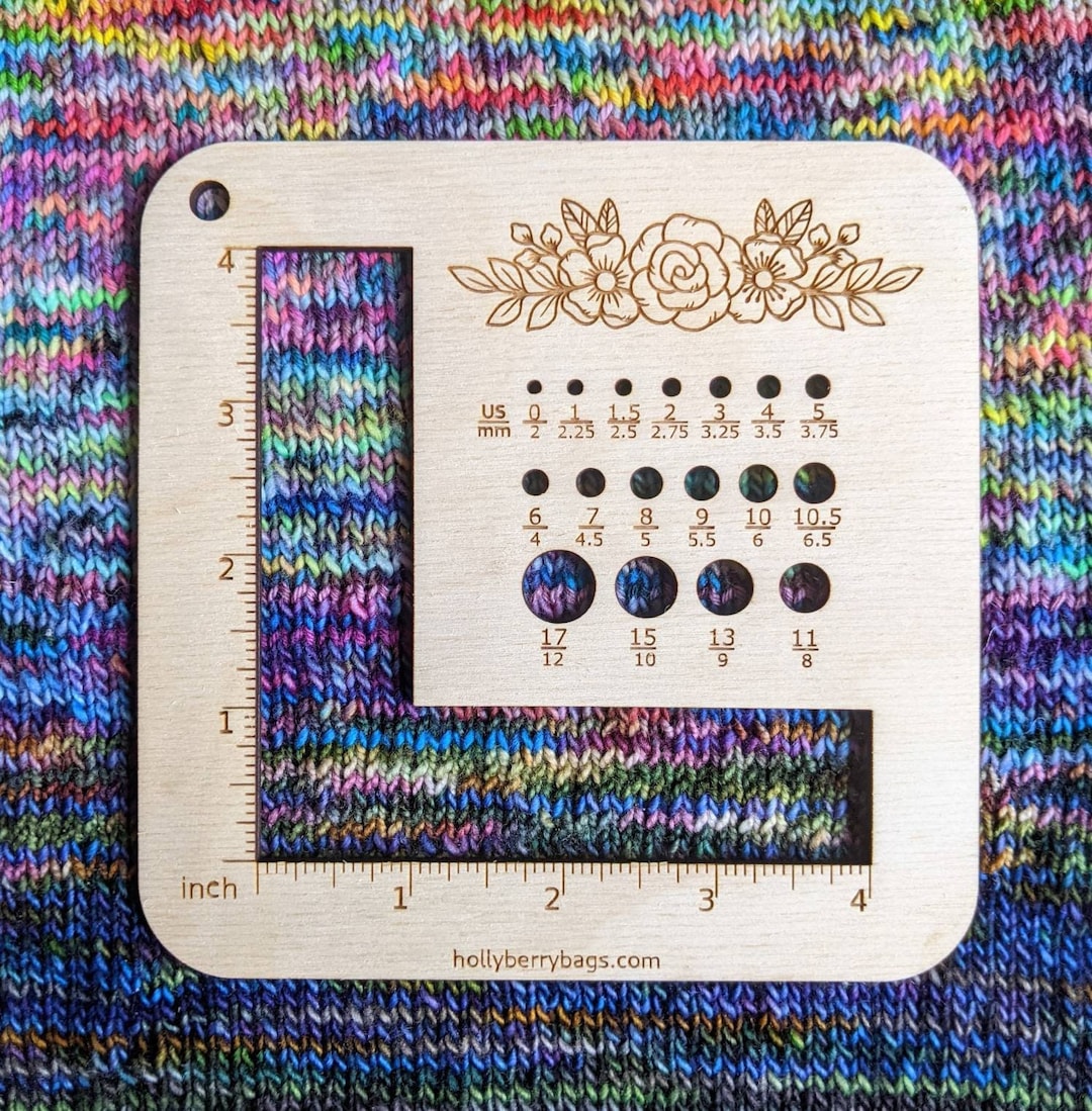 Needle Sizer 4" Swatch Gauge Knitting Tool - Etsy