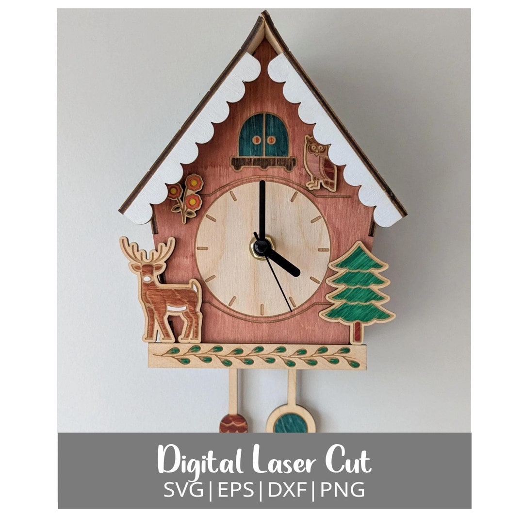 Cuckoo Clock Laser Cut File | Digital Download SVG and Other File Types ...