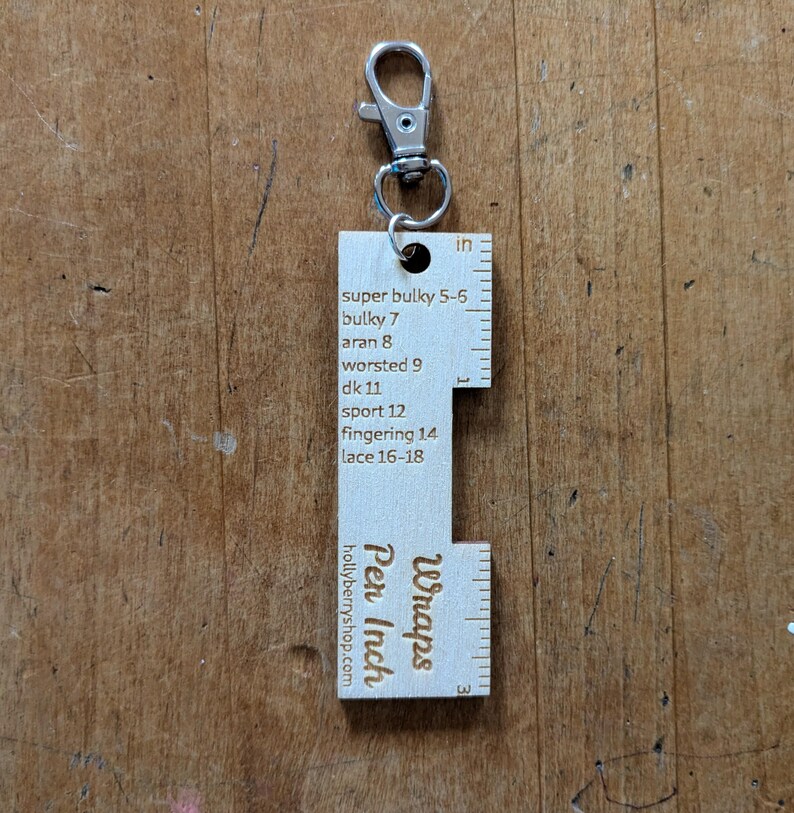 Wraps per Inch Wooden Ruler Keychain With Inches - Etsy