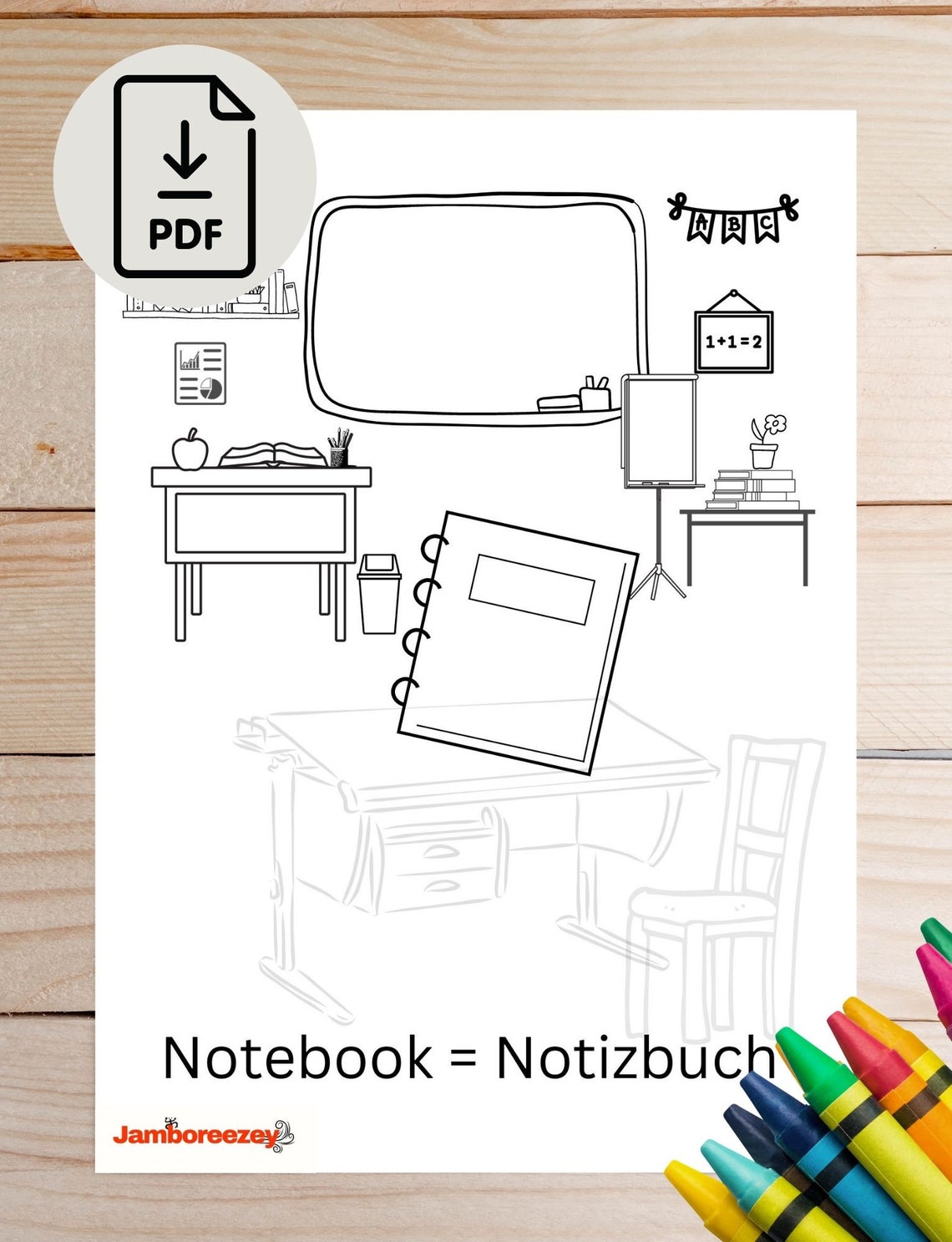 Printable Language Learning Coloring Book Pages. Learn German ...