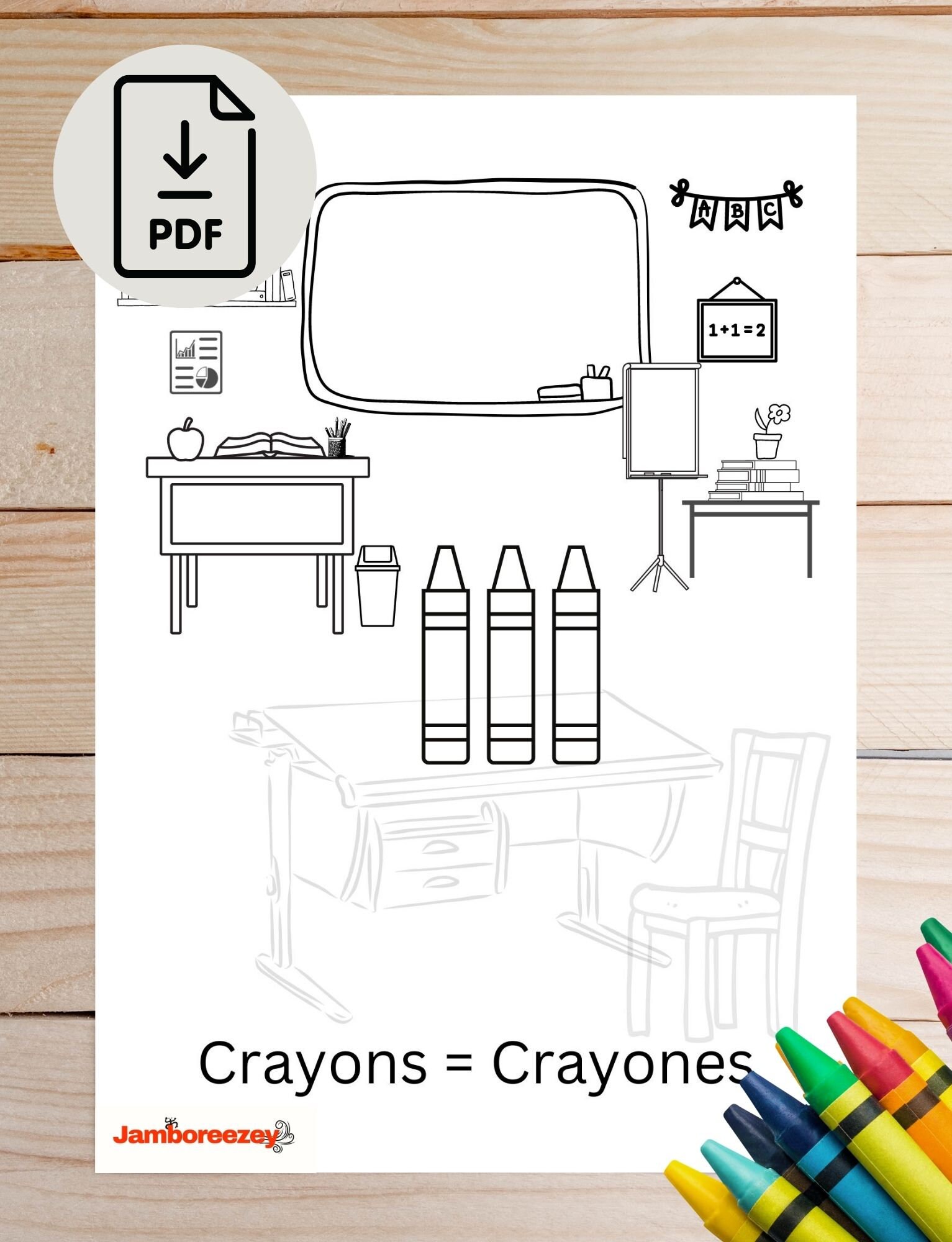 Printable Language Learning Coloring Book Pages. Learn Spanish ...