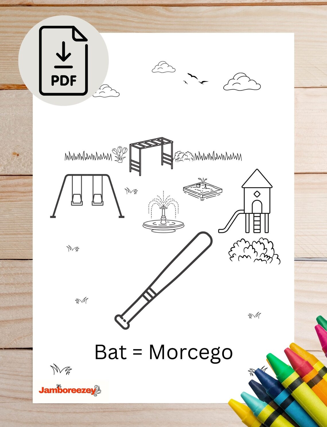 Printable Language Learning Coloring Pages. Learn Portuguese; Park ...