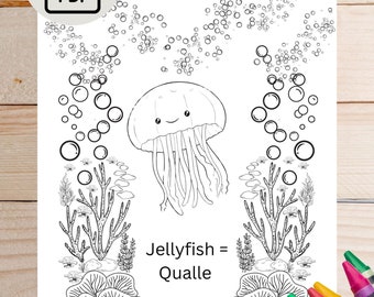 Printable Language Learning Coloring Book Pages. Learn Spanish; Classroom Items Coloring Book ...