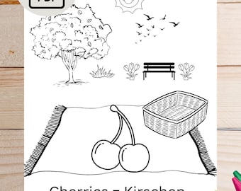 Printable Language Learning Coloring Book Pages. Learn Spanish ...