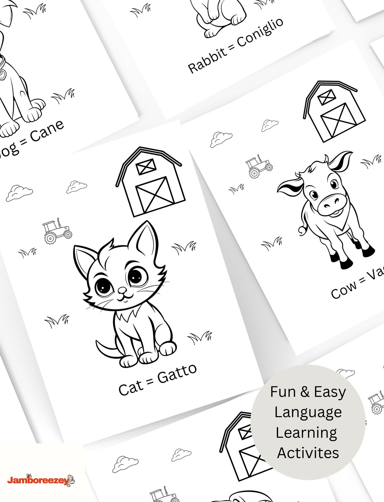 Printable Language Learning Coloring Book Pages. Learn Italian; Farm Animals Coloring Book Pages ...