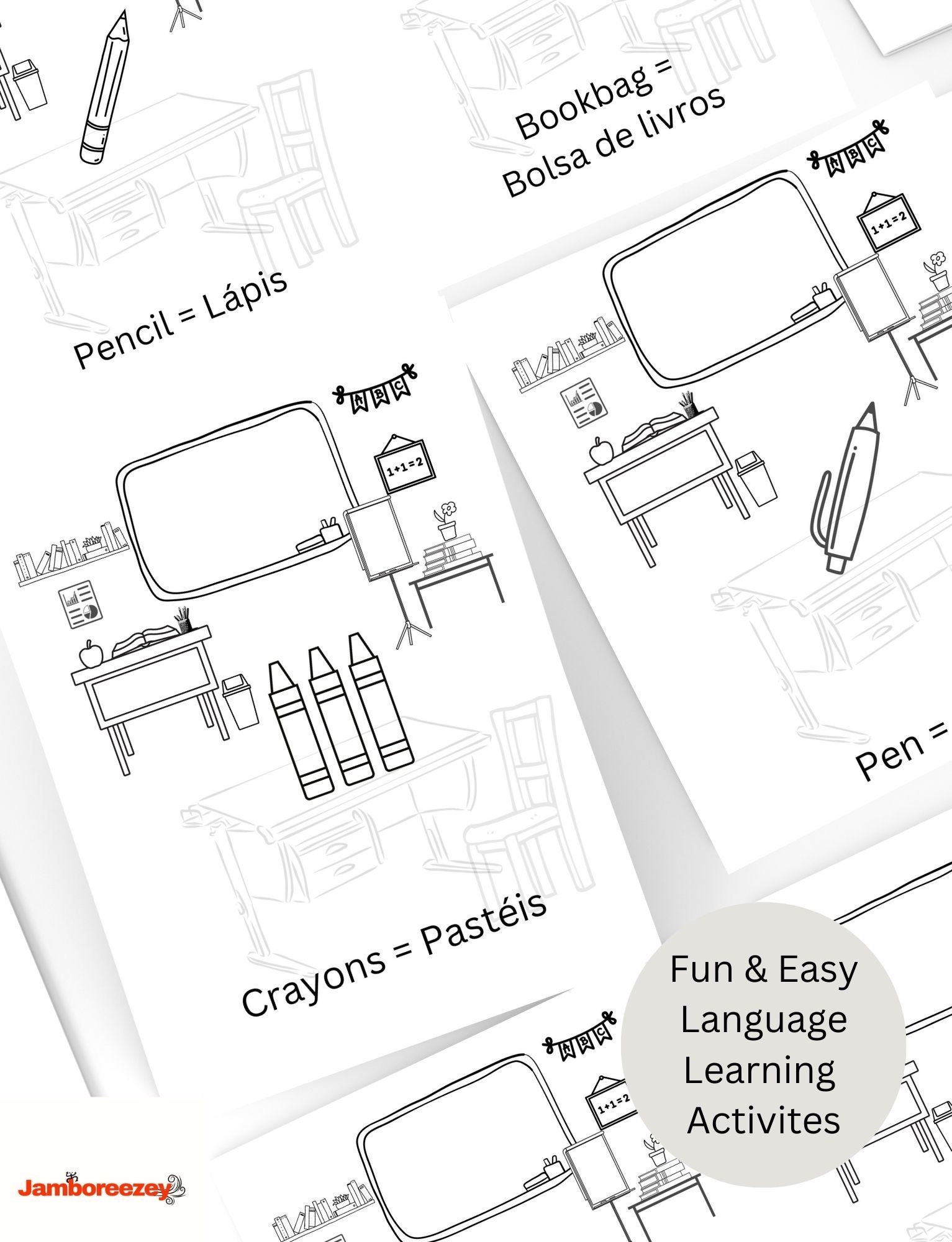 Printable Language Learning Coloring Pages. Learn Portuguese; Classroom ...